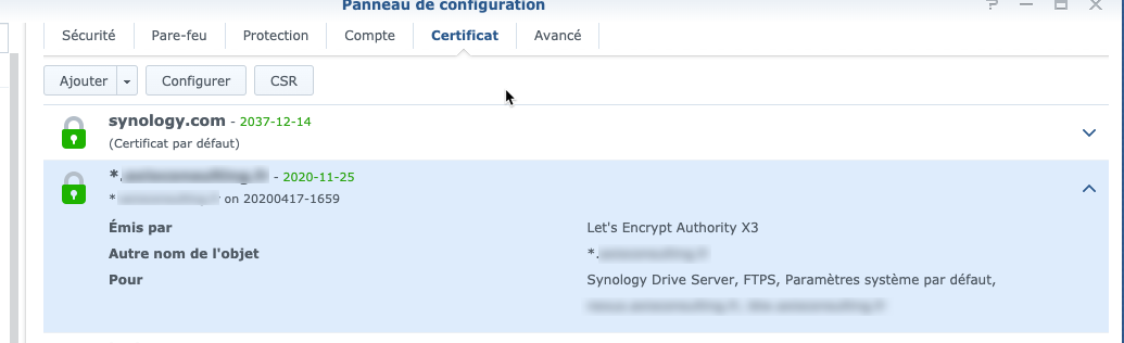 Certificat let’s encrypt sur synology avec validation dns | Veille technologique et autres